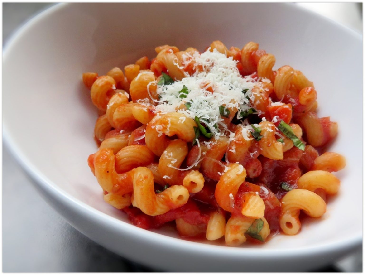 Classic Marinara over Celentani Pasta - I Feel Like Cooking