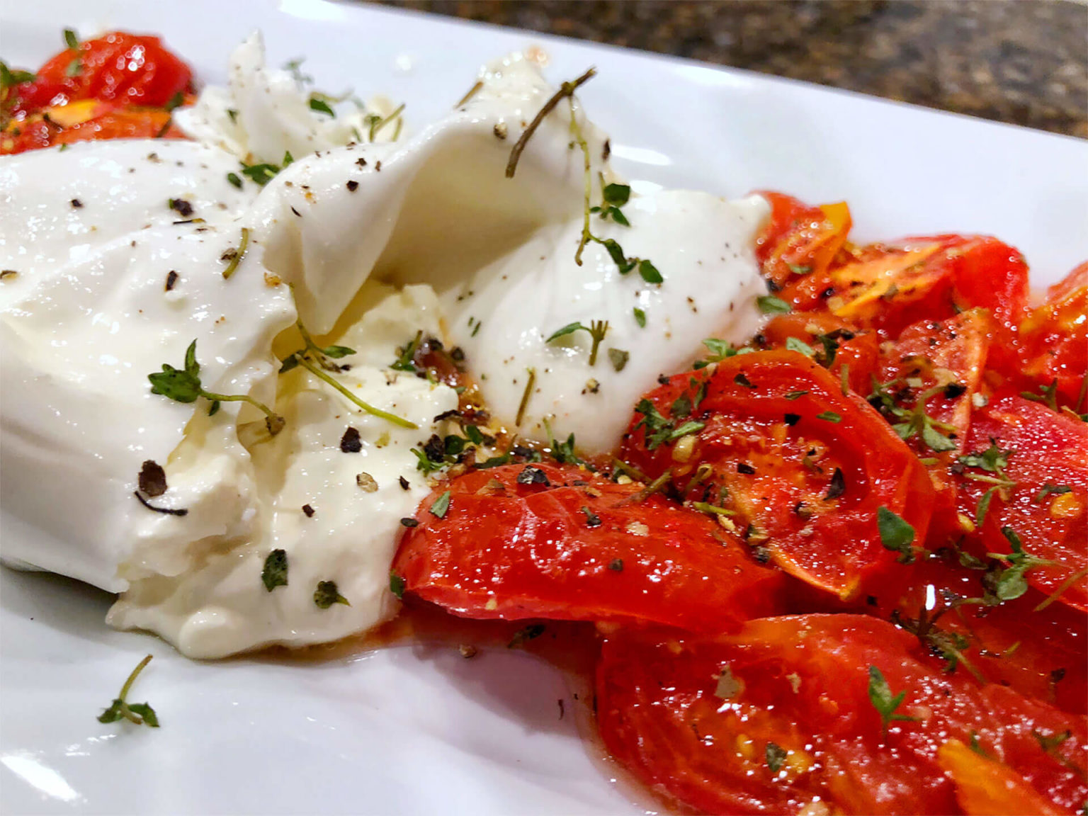 Roasted Tomato & Burrata Cheese - I Feel Like Cooking