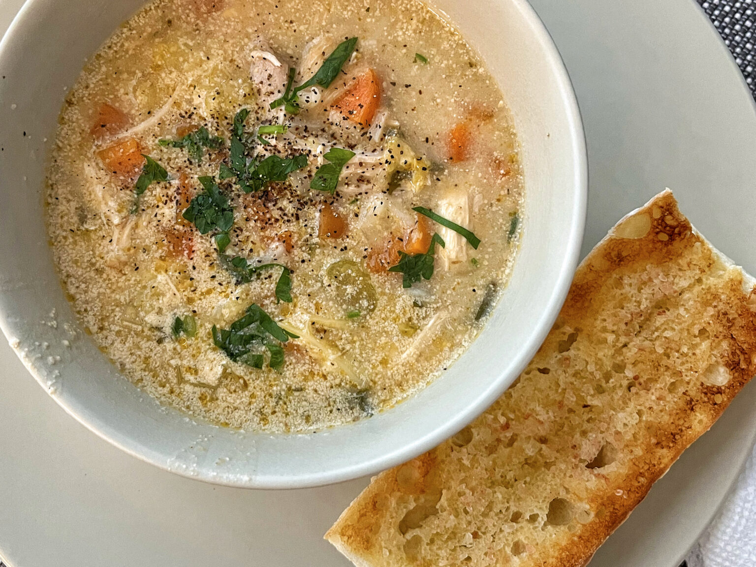 Creamy Chicken, Rice, and Vegetable Soup - I Feel Like Cooking