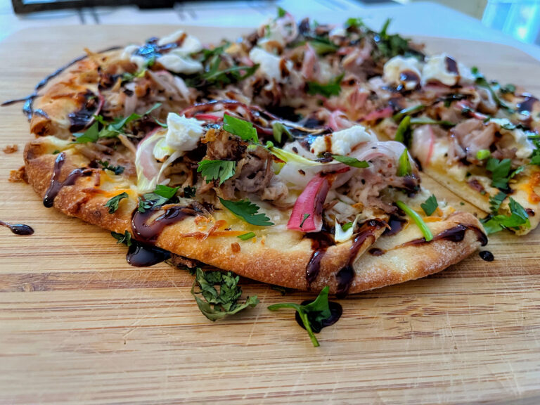 Pulled Pork Flatbread with Blackberry Ginger BBQ Sauce - I Feel Like ...